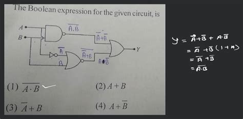 The Resultant Gate And Its Boolean Expression For The Given Circuit Is