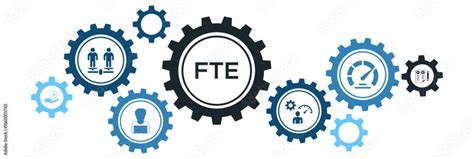 Full Time Equivalent Fte Management Banner Icons For Web Employee