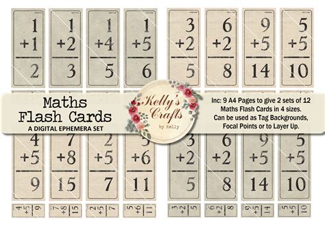 Maths Flash Cards Digital Download Printable Journal Etsy Uk