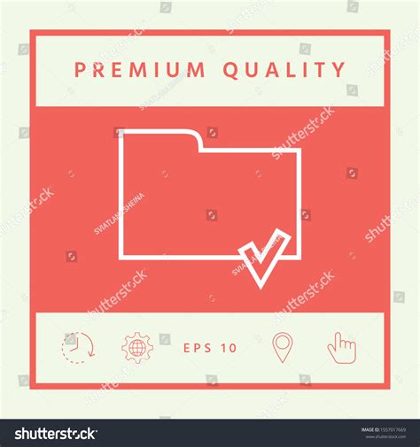 Select Document Sign Folder Icon With A Check Royalty Free Stock