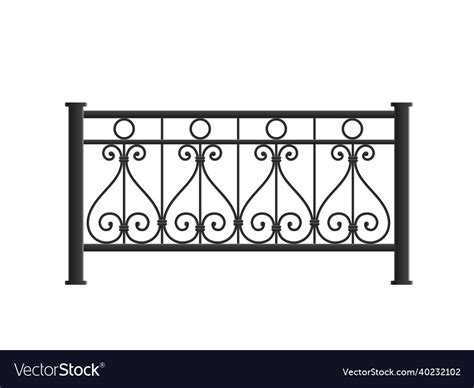 Ornate Balcony Fence Composition Royalty Free Vector Image