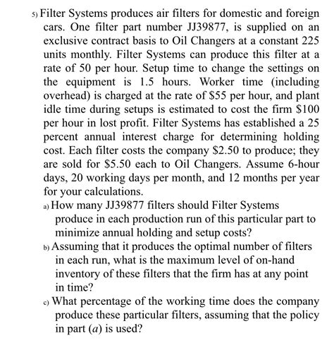 Solved Filter Systems Produces Air Filters For Domestic And