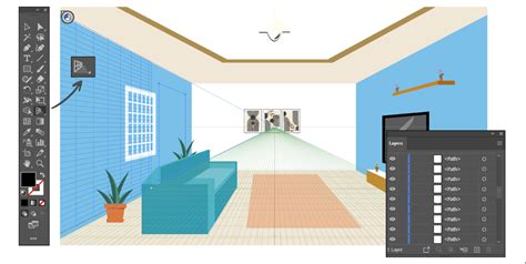 one point and two point perspective grid illustration behance