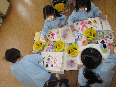年長組 絵の具画を描きました お知らせandblog 日体幼稚園