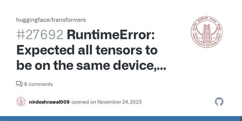 runtimeerror expected all tensors to be on the same device but found