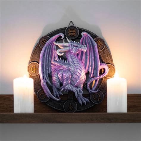 medieval dungeon crystal jade dual dragon dart board wall sculpture 20