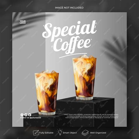 Premium Psd Ice Coffee Menu Social Media Template