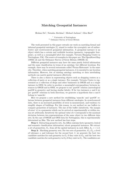 Pdf Matching Geospatial Instances
