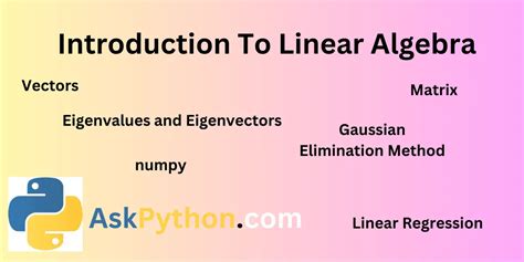 Numpy Linear Algebra Different Functions Of Numpy Linear Numpy
