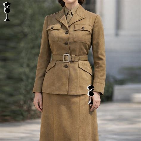 Womens Officer Winter Uniform Ww2 Dress Coat And Skirt Historical Wwii
