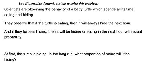 solved use eigenvalue dynamic system to solve this problem