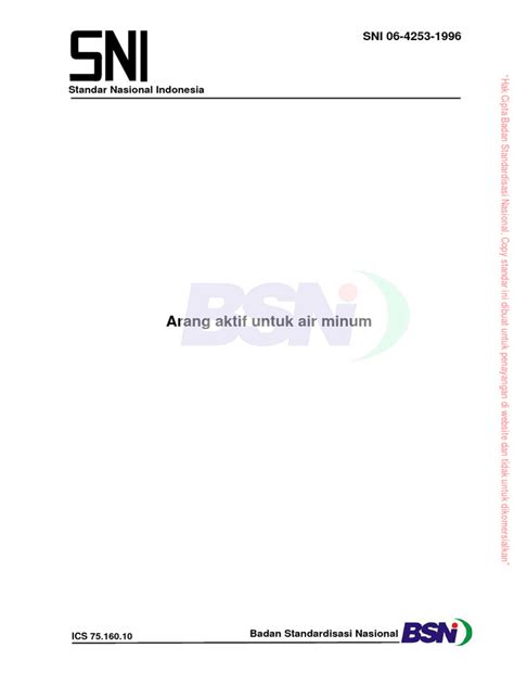 Sni 06 4253 1996 Arang Aktif Utk Air Minum Pdf