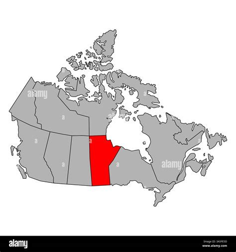 Manitoba Of Canada Map Shape Travel Web Flat Concept Icon Vector