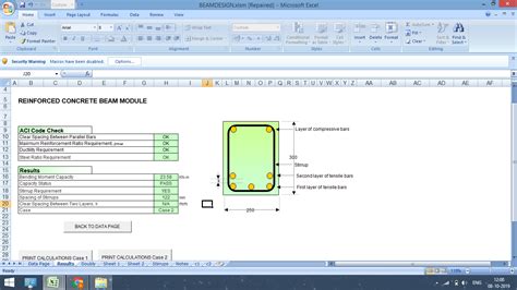 Beam Design Excel Sheets Download Free