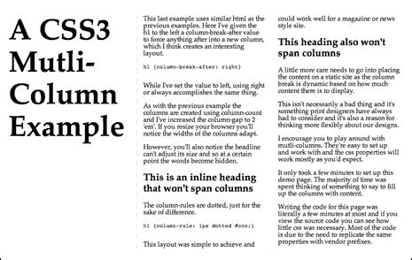 Create Columns Easily With The Css3 Multi Column Layout Module Vanseo