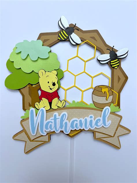 Winnie The Pooh Inspired Cake Topper Etsy Winnie The Pooh Cake