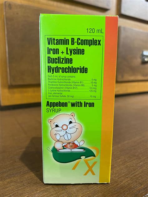 Vitamin B Complex Iron Lysine Buclizine Hcl Appebon W Iron 12