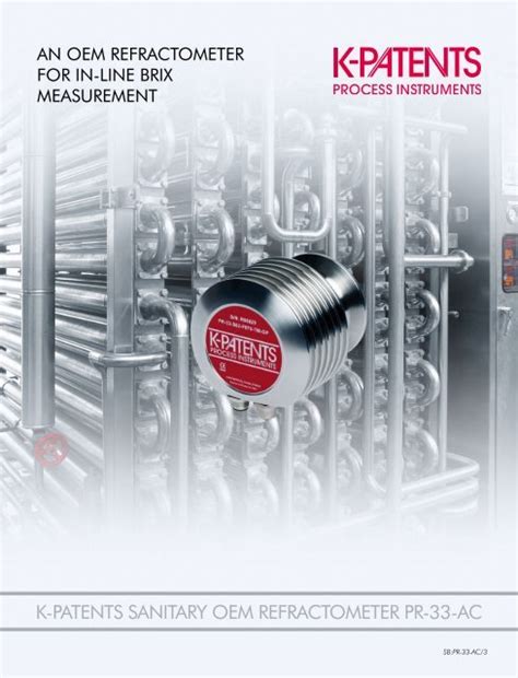 K Patents Sanitary Oem Refractometer Pr 33 Ac