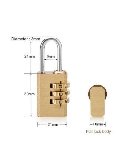 1pcs Padlock Solid Brass Lock Digit Combination Pa Vicedeal