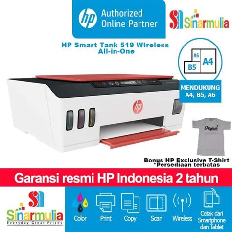 Promo Printer Hp 519 Smart Tank All In One Print Scan Copy Wireless