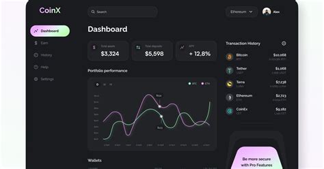 coinx crypto dashboard design ux and ui kits ft balance and design