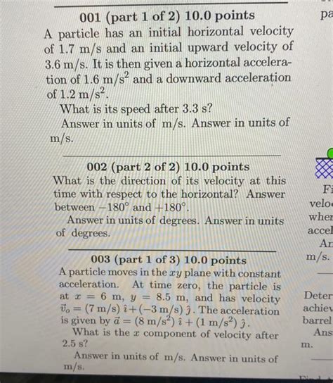 solved 001 part 1 of 2 10 0 points a particle has an