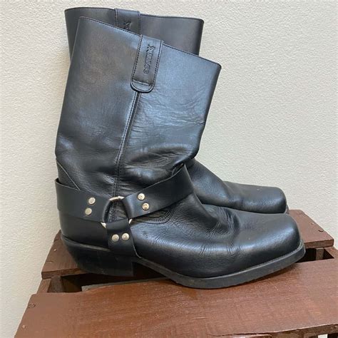 Retro Falco Black Motorcycle Boots S Used Very Good Salvos Stores