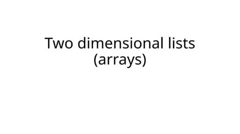 Nested Lists Two Dimensional Lists For Python Pptx Programming