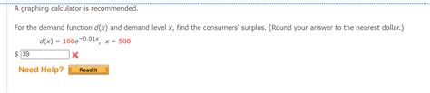 Solved A Graphing Calculator Is Recommendedfor The Demand