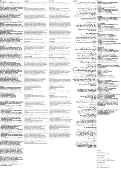 Instructions Leaflet — Eyecasions