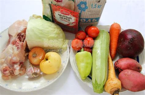 Рецепт борща с кабачками и яблоком на курином бульоне, пошаговые фото ...
