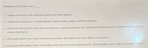 Solved Analogous Structures Areunique Structures With