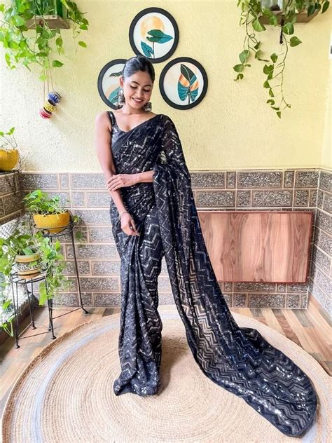 Black Party Wear Patchwork Saree At Rs 1050piece In Surat Id