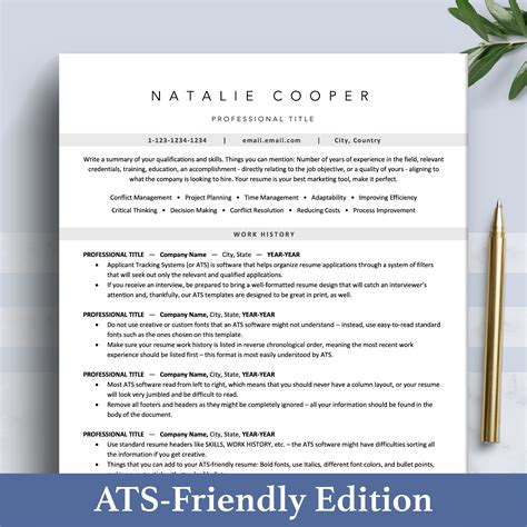 Ats Friendly Resume Cv Template Ats Curriculum Vitae The Art Of Resume
