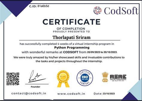 Thorlapati Sri Ram On Linkedin Pythonprogramming Codsoft Codsoft