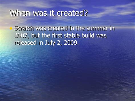 Project On Scratch Ppt