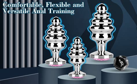 Luxury Anal Butt Plug Kit Metal Threads Anal Beads Fetish