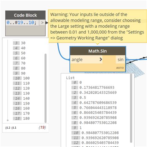 geometry working range error dynamo
