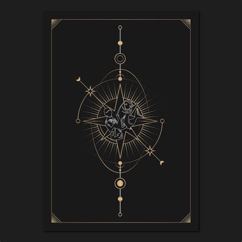 Premium Vector Geometric Astrological Symbols Tarot Card