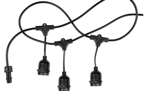 Outdoor String Light 15pcs E27 144m Suspended Sockets Bulbs Not
