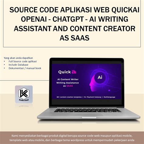 jual source code aplikasi web quickai openai chatgpt ai writing