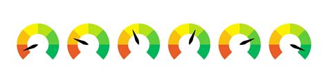Premium Vector Set Of Colorful Speedometers Ratings Of Varying Degrees Of Satisfaction Ratings