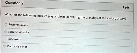 solved question 2 1 pts which of the following muscles play a role in