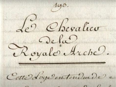 Renaissance Traditionnelle Et Le Chevalier De La Royale Arche Hirambe