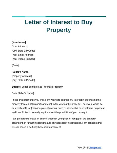 Letters Of Interest Format