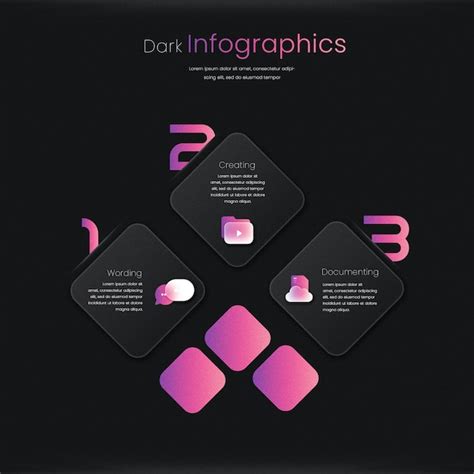 Infographic Grid Layout With Glass Design Premium Psd