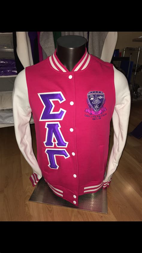 Sigma Lambda Gamma Pink Letterman Fleece Jacket