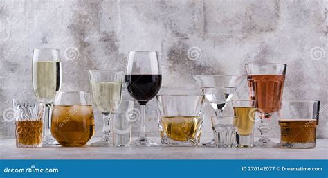 Assortment Of Various Alcohol Drinks Stock Image Image Of Wine Party 270142077