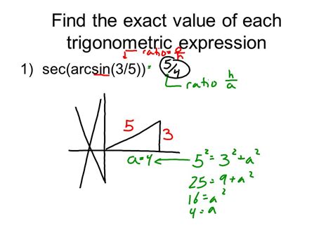 Trigonometric Values Table Arcsin