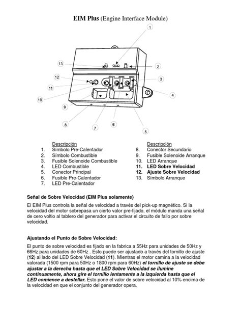 Plano Engine Interface Module Plus Eimp Jun 06 2006 Pdf